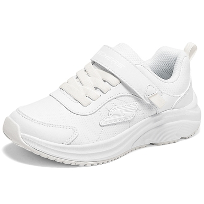 斯凯奇男女童轻质易打理小白鞋