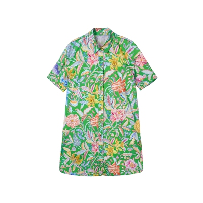 JNBY度假风印花衬衫裙