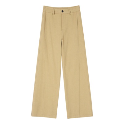 卡其色直筒西装裤女显瘦通勤