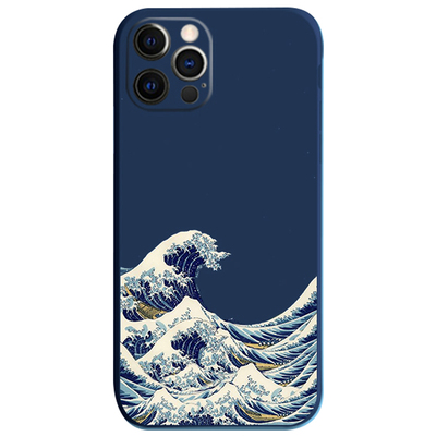 苹果神奈川冲浪里12色硅胶手机壳