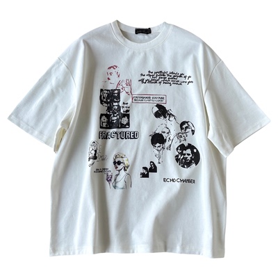 H1c好莱坞*235g涂鸦印花短袖