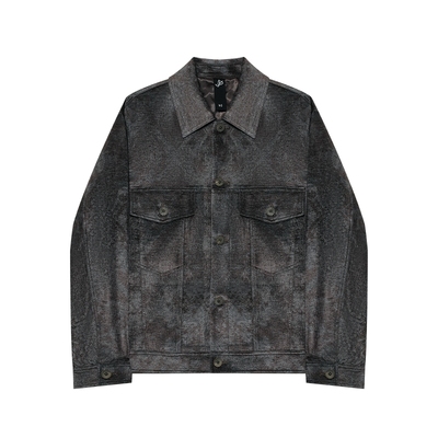 JDV复古丝绒暗纹夹克经典翻领