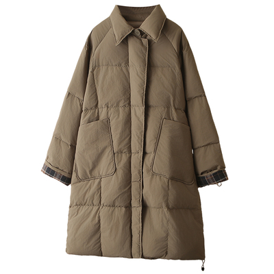 特大码白鸭绒胖mm中长款羽绒服女