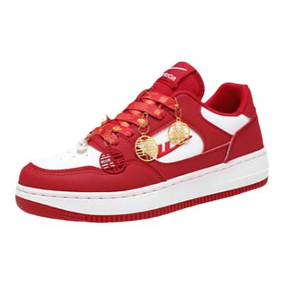 回力女鞋大红色结婚专用板鞋