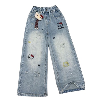 女童HelloKitty纯棉牛仔两件套
