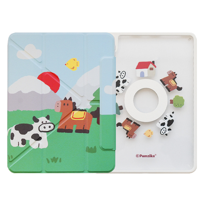 Pumzika原创可爱农场磁吸分离适用2026新款ipadair7保护套pro/mini7/air6/11/12.9寸720°笔槽支架功能ipad壳