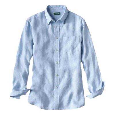 Orvis男衬衫长袖亚麻纯色柔软商务休闲风欧美版透气春秋上班0R82