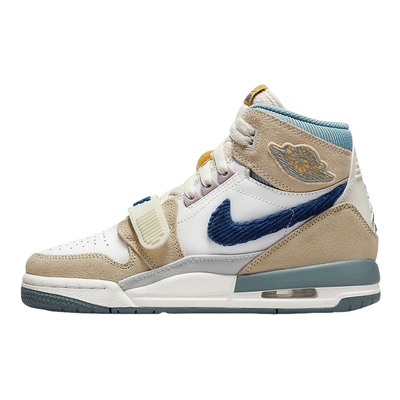 Jordan耐克儿童鞋AJ312 Legacy米白蓝高帮复古篮球鞋DQ5348-141