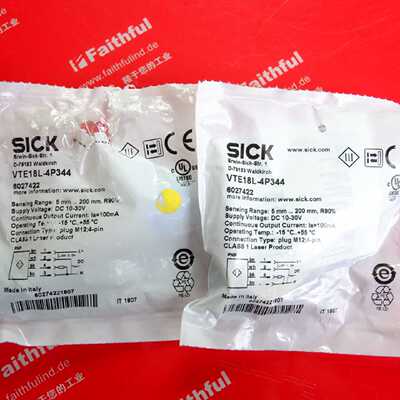 议价Sick VTE18L-4P344 西克全新圆柱形光电传感器 6027422