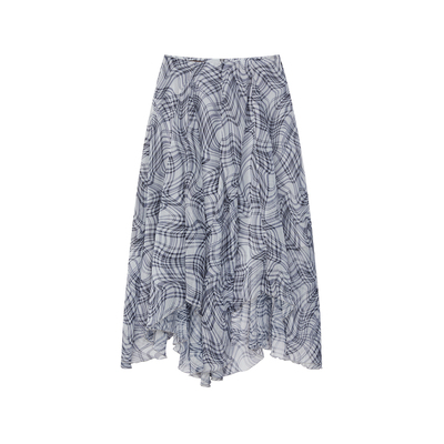 Cycle Document 轻复古松弛感格纹垂感半身长裙女百搭不规则摆裙