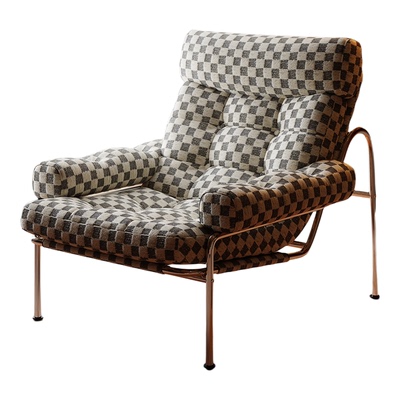 2025新款格子布艺单人椅