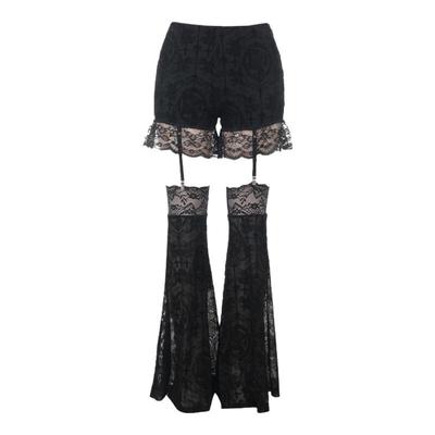 哥特蕾丝heels舞服套装黑色穿搭