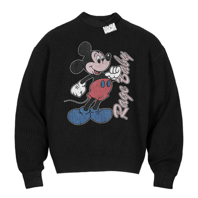 RC米奇美式复古印花情侣针织毛衣