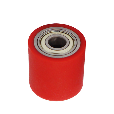 软胶滚筒红色50A包胶轮pu滚轮
