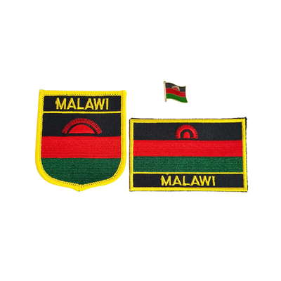 malawi马拉维国旗布贴背胶胸章