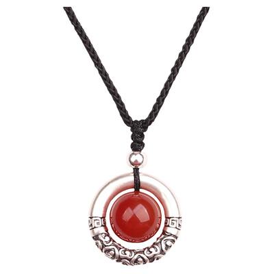 999纯银相思红豆平安扣吊坠