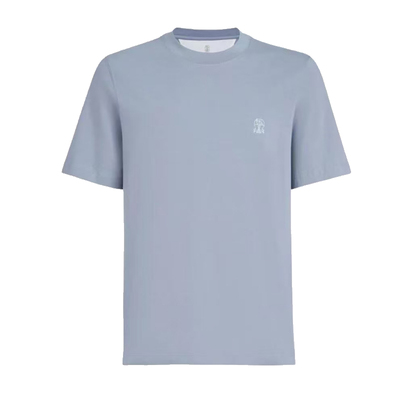 新款BC男士蓝灰印花全棉短袖T恤