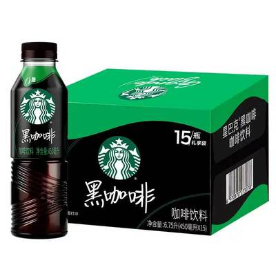 星巴克0糖0脂黑咖啡15瓶整箱