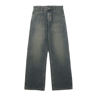 美式cleanfit复古宽松直筒牛仔裤