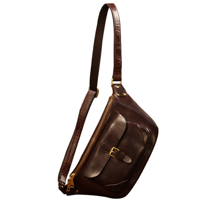 HANMIIS植鞣牛皮斜挎包真皮包