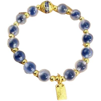 雍和门香灰琉璃手串半糖粉瓷转运