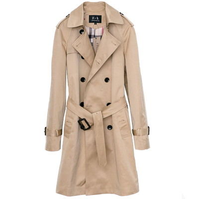 大码风衣春秋英伦防风微防水