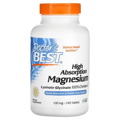 镁梦片Doctor's Best金达威多特倍斯甘氨酸镁片睡眠