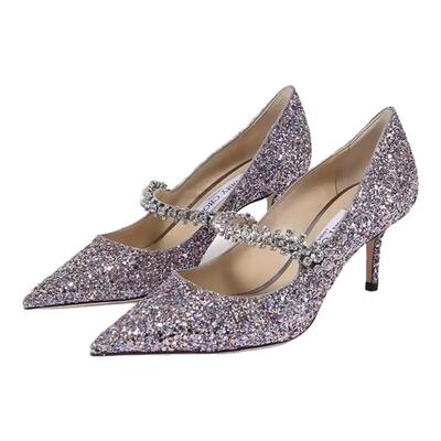 Jimmy Choo 女士尖头细跟高跟鞋单鞋跟高6.5cm BING PUMP