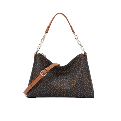 SATCHI/沙驰老花hobo包女新款大容量腋下包通勤单肩斜挎包托特包