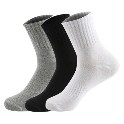 男士袜子纯棉运动袜防臭女袜纯色