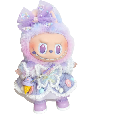 labubu娃衣幸运紫色衣服裙子