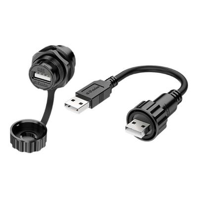 惟兴EU-USB 2.0航空插头IP67防水接头数据连接器公母头转接延长线