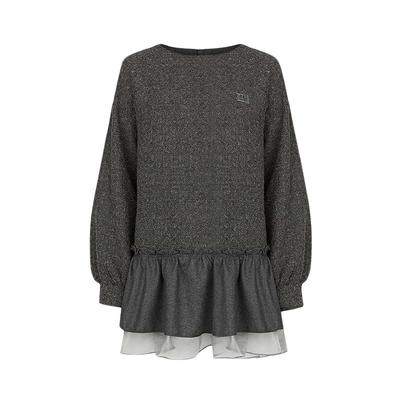 sdeer圆领撞色字母欧根纱卫衣