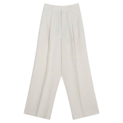 LOWRYS FARM休闲裤女2025冬季新款高腰垂感宽松直筒阔腿裤571460