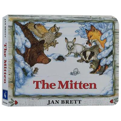 送音频英文原版绘本The Mitten小手套儿童低幼英语认知启蒙纸板书汪培珽第五阶段菜单推荐学前教育故事书亲子睡前读物词汇简单