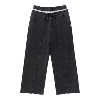 【现货】theBarnnet shell金智妮同款毛边抽绳水洗牛仔直筒牛仔裤