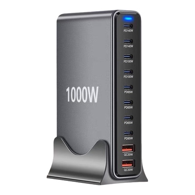1000W950W氮化镓多口usb充电器PD140W快充TypeC桌面充电站适小米华为平果三星平板笔记本英欧澳美规孔插座