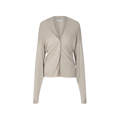 me siento 26SS莱赛尔棉羊毛混纺轻薄V领针织开衫