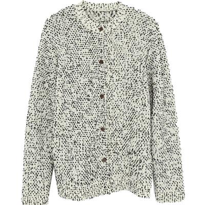 有尾女装杂花点毛织无领开衫