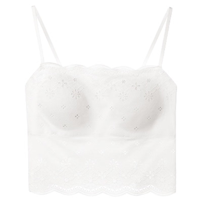 ubras一字领打底吊带碎花背心