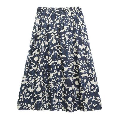 呈品100棉松紧腰花色半身裙GD-SZSMX58011