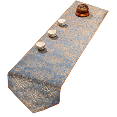 中式桌旗简约红木老板桌禅意别墅床旗北欧中国风轻奢茶旗桌布定制