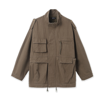 工装风外套女100棉显瘦显高