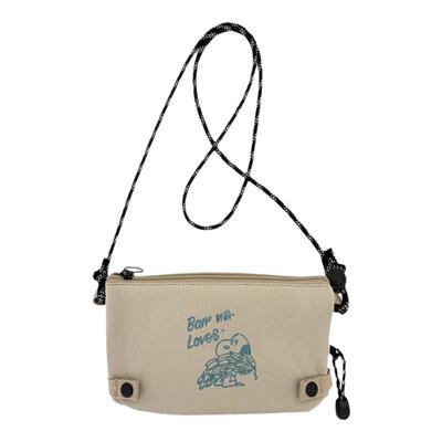 日系卡通刺绣史卢比折叠斜挎包