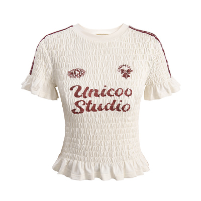 UNIFREEPLU大码复古泡泡袖短袖