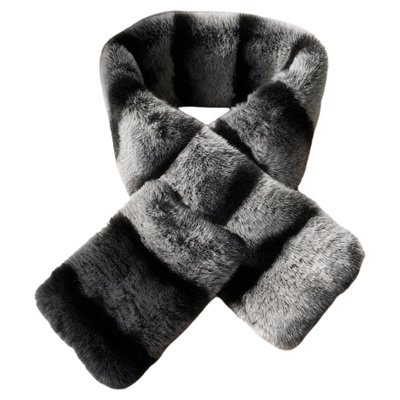 冬季龙猫皮草围巾青紫蓝毛毛围脖