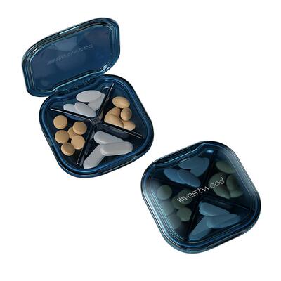 日式药盒便携式一日三餐吃药提醒分药盒七天迷你随身小药品分装盒