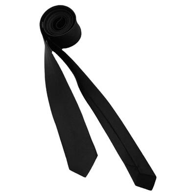 韩国ins潮流窄版细款黑色领带