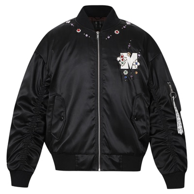 MEDM美式拼皮宝珠棒球领夹克