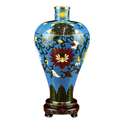 景泰蓝缠枝莲梅瓶刘永森大师监制